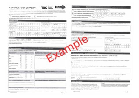 Certificate of capacity example - The Work Injury Site