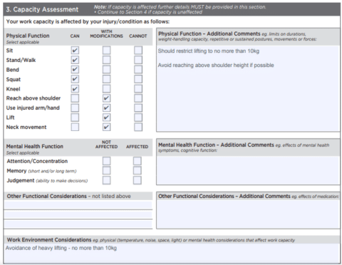 Certificate of capacity example - The Work Injury Site