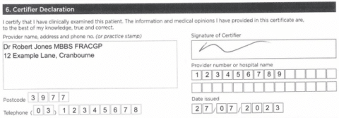 Certificate of capacity example - The Work Injury Site