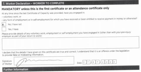 Certificate of capacity example - The Work Injury Site