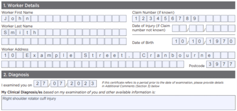 Certificate of capacity example - The Work Injury Site
